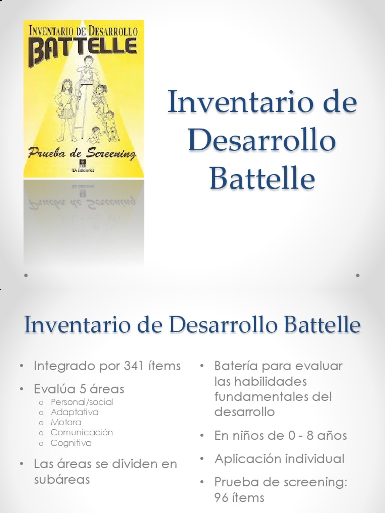 Inventario de Desarrollo Battelle | PDF | Ciencias del comportamiento ...