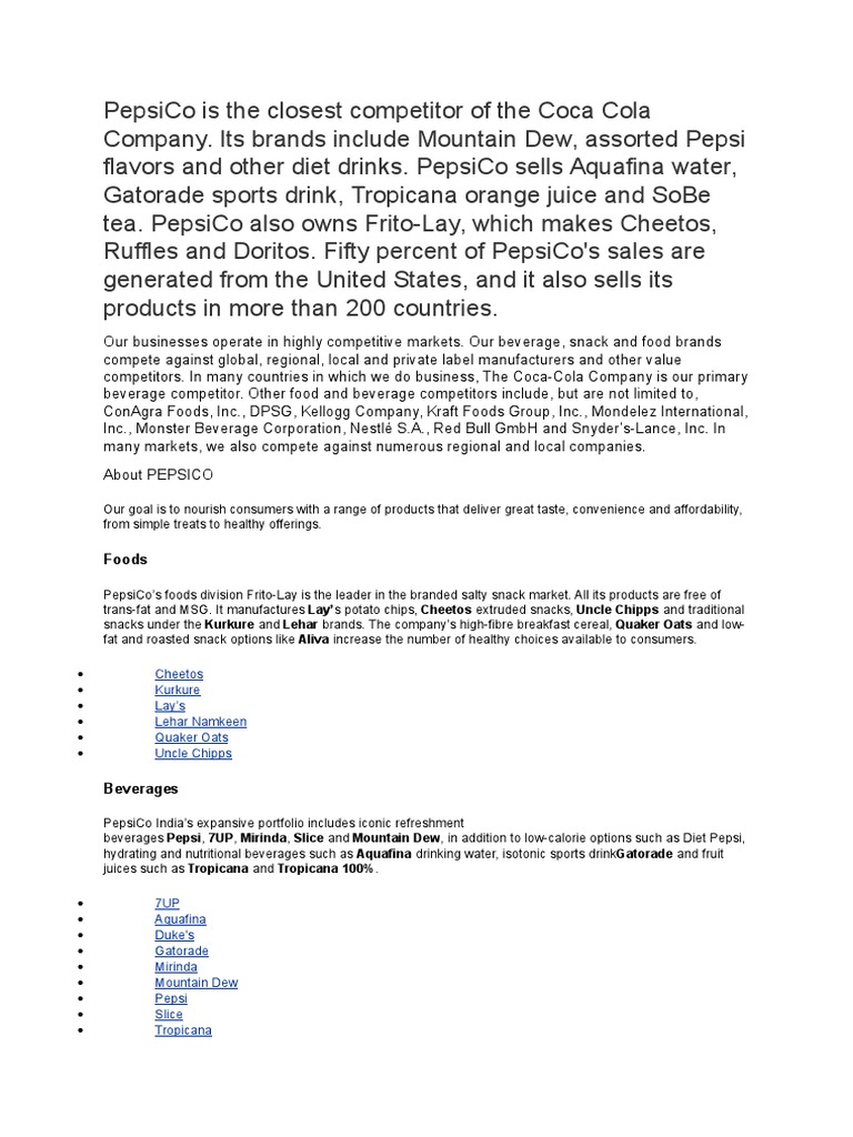 Pepsico Communication | PDF | Pepsi Co | Food And Drink
