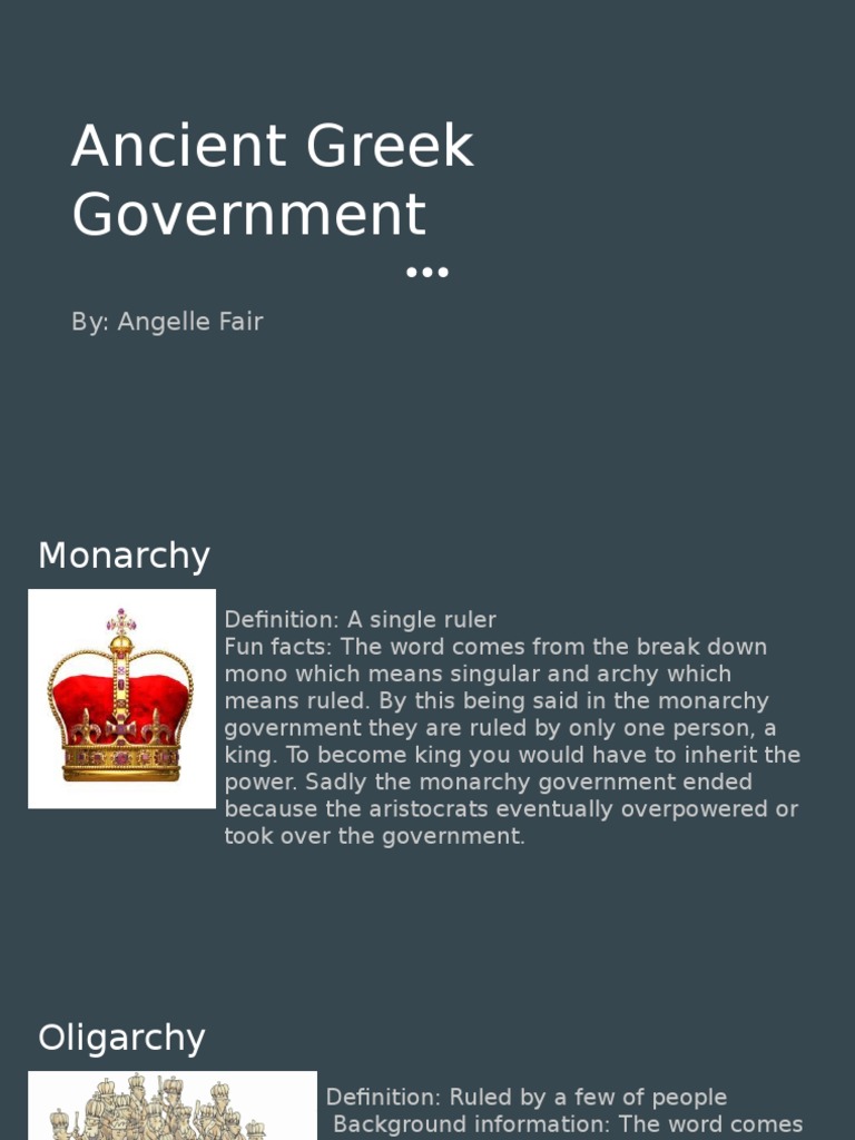 Ancient Greek Government Types Explained | PDF | Politics | Law