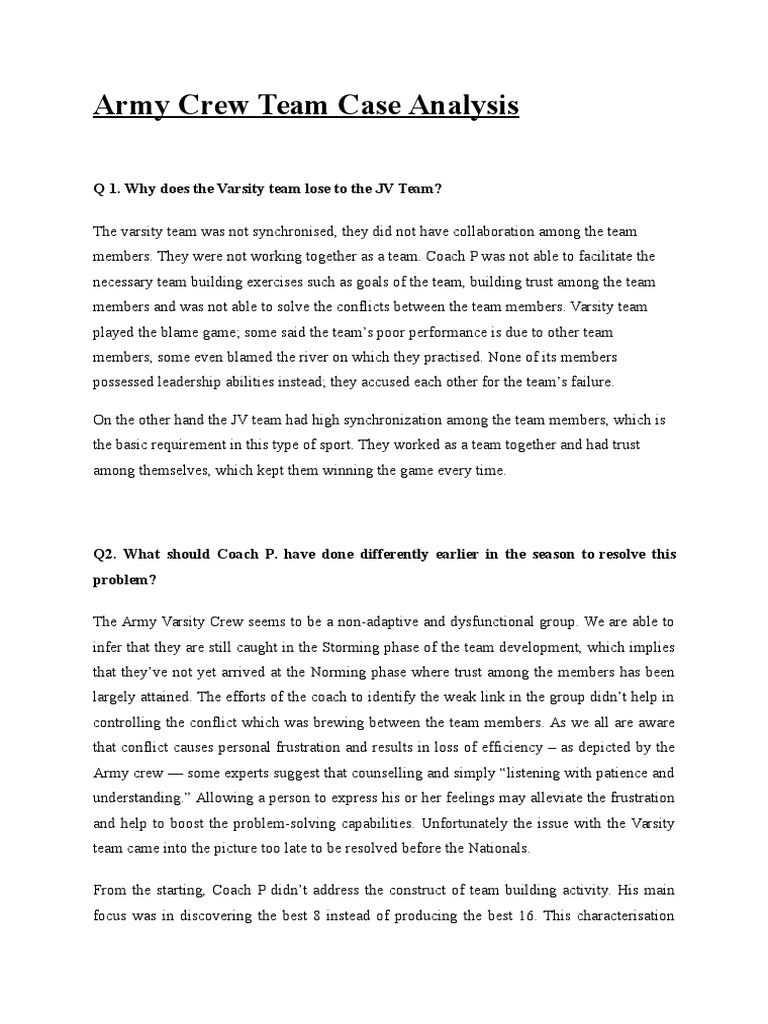 Army Crew Team | PDF | Rowing (Sport) | Action (Philosophy)