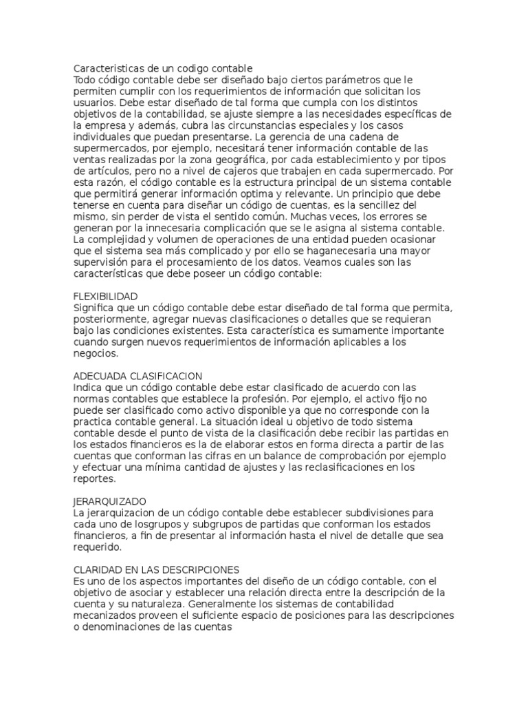 Diseño de un Código Contable Eficaz | PDF | Contabilidad | Business