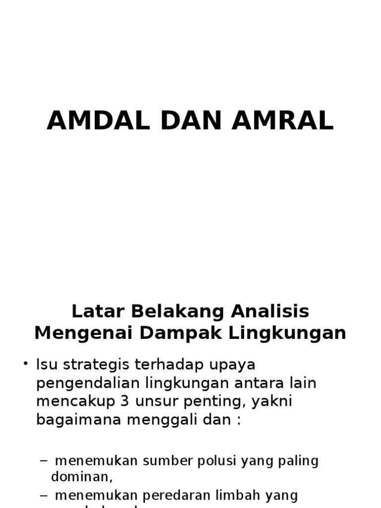 Amdal Dan Amral | PDF | Sains & Matematika | Teknologi & Rekayasa