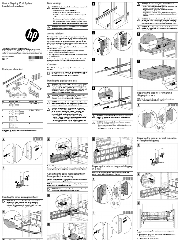 Quick Deploy Rail System Installation Instructions | PDF | Manufactured ...