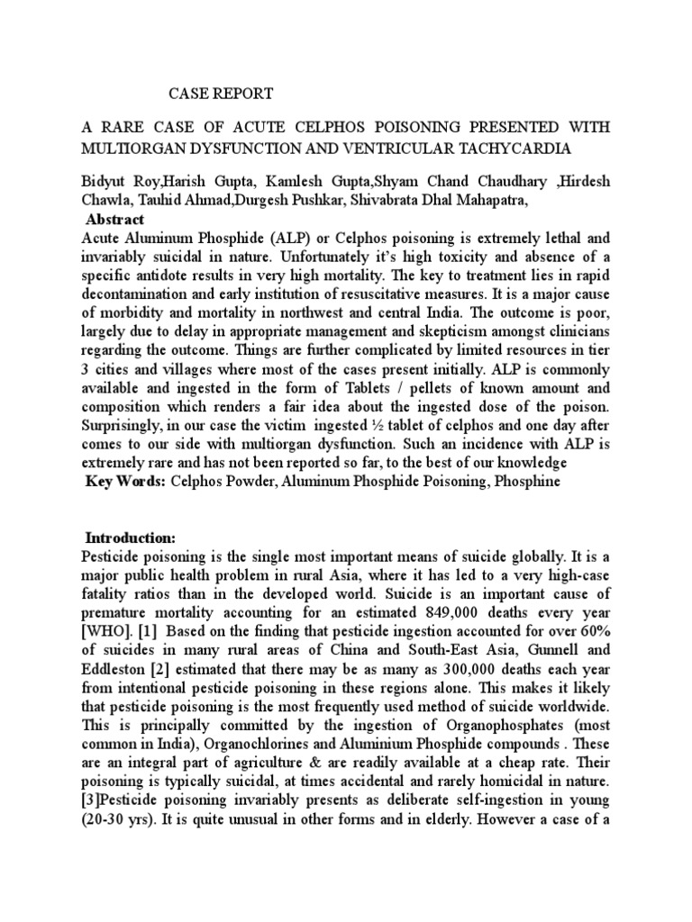 Case Report | PDF | Poison | Toxicity