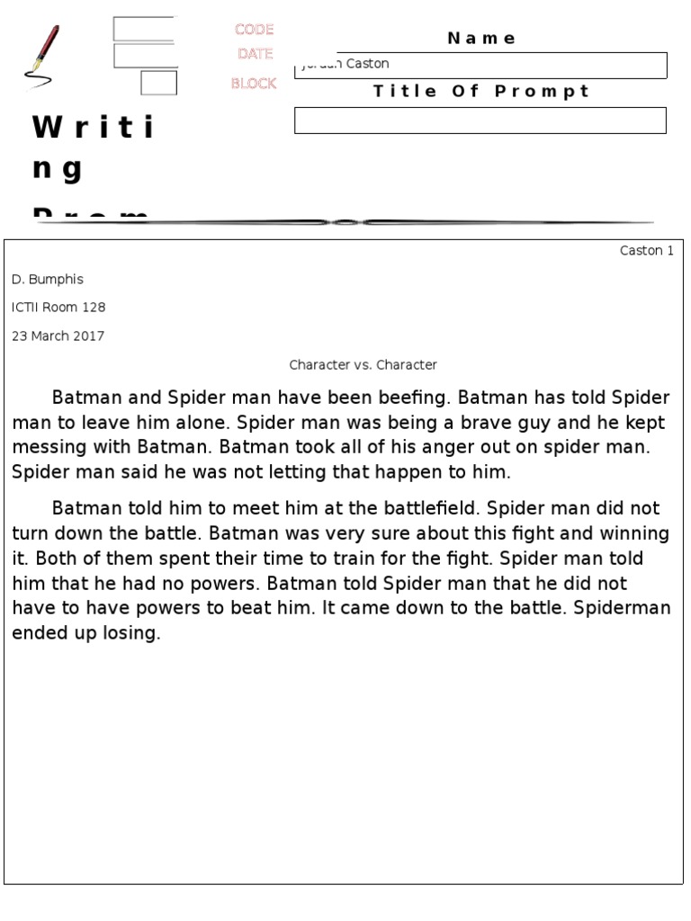 Writing Prompt 39 Docx JCJCJCJC | PDF