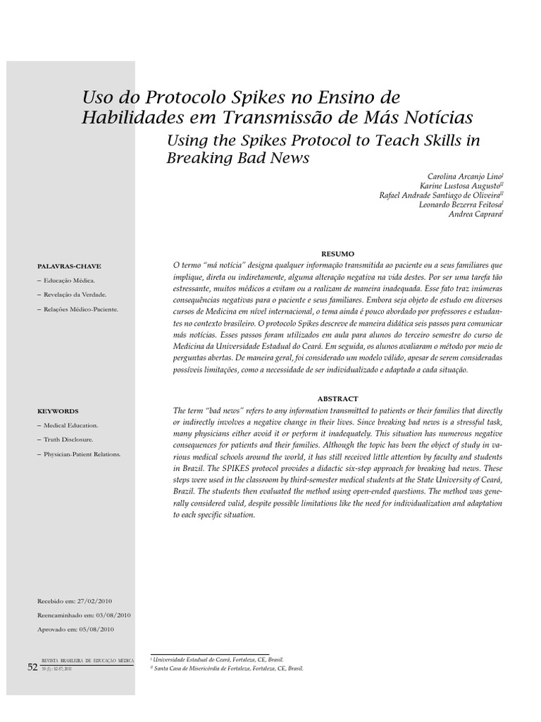 Protocolo Spikes.pdf | Remédio | Sentimento