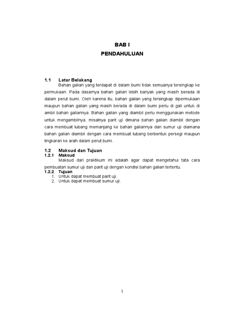 Eksplorasi Sumur Uji Dan Parit Uji | PDF