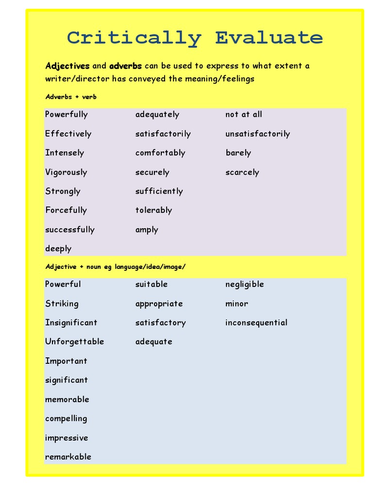 Evaluation Adverbs