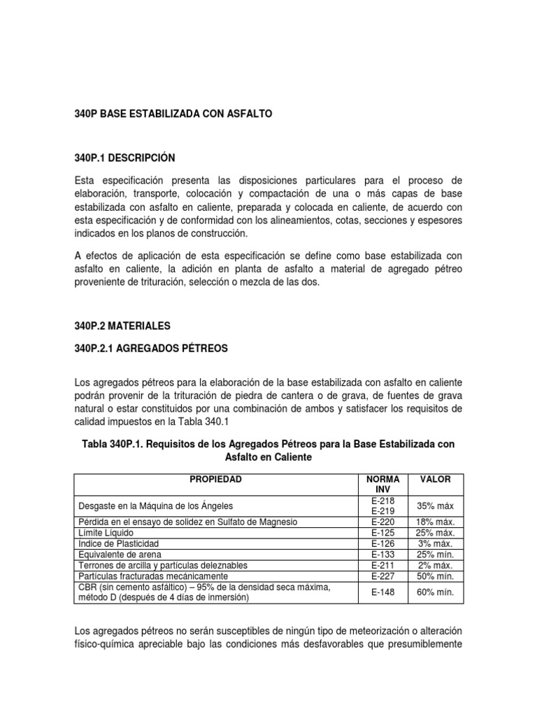 Base Estabilizada Asfalto: Guía Técnica | PDF | Densidad | Cemento