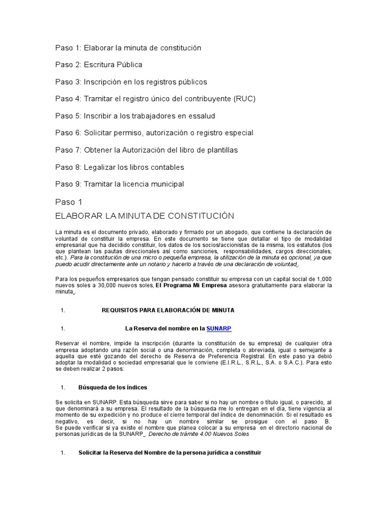 Elaborar La Minuta de Constitución | PDF | Derecho laboral | Business