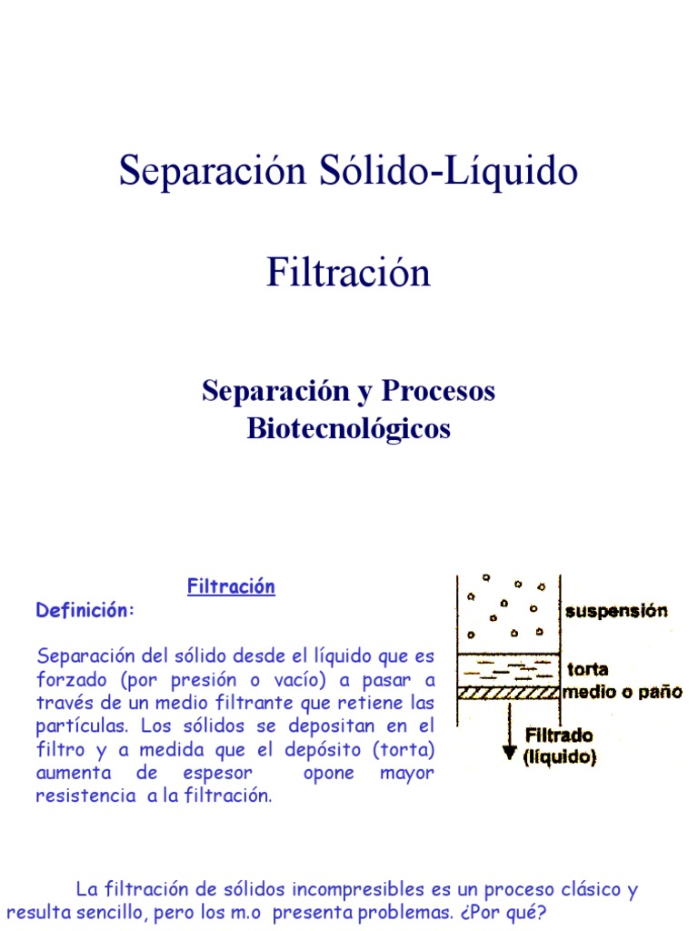 Definición y Proceso de Filtración | PDF | Filtración | Ingeniería Química