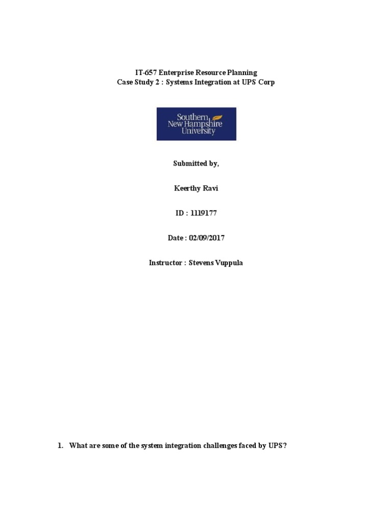UPS Case Study | PDF | Enterprise Resource Planning | Personal Computers