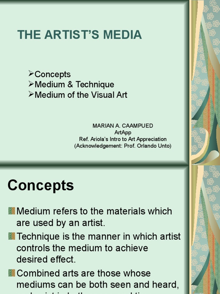Understanding Art Mediums and Techniques | PDF | Paintings | Drawing