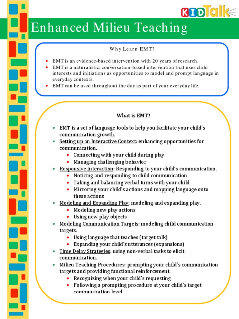 Enhanced Milieu Teaching | PDF | Nonverbal Communication | Reinforcement