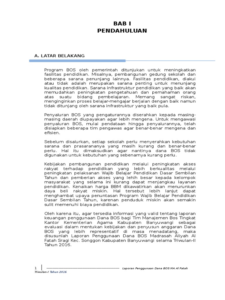 3 Laporan Penggunaan Dana Bos | PDF