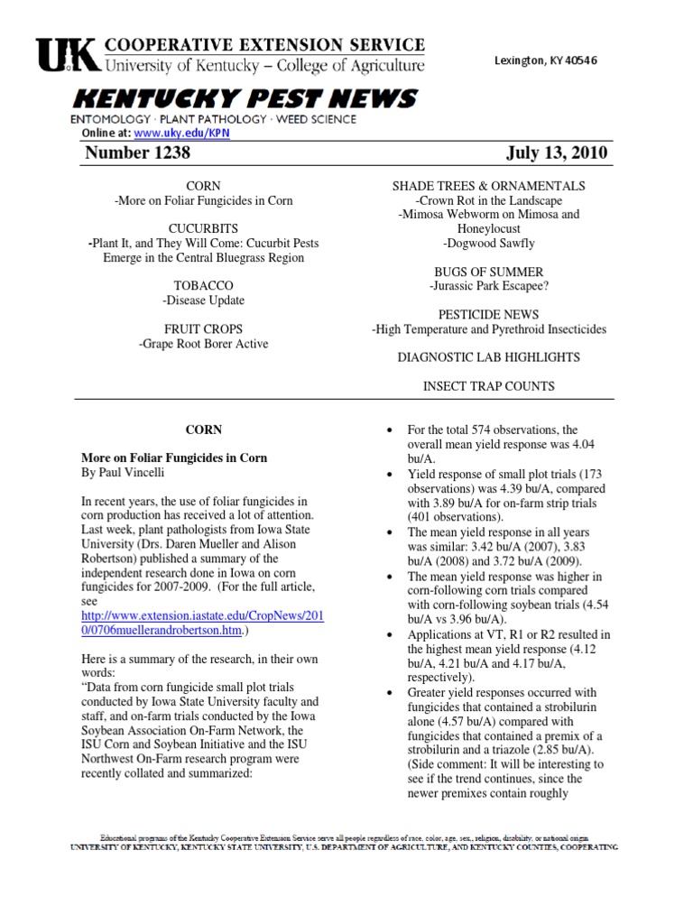 Kentucky Pest News July 13, 2010 | PDF | Cucurbita | Insects