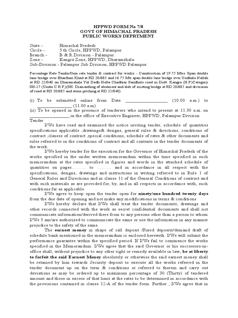 HPPWD FORM No 7 | PDF | Government | Justice