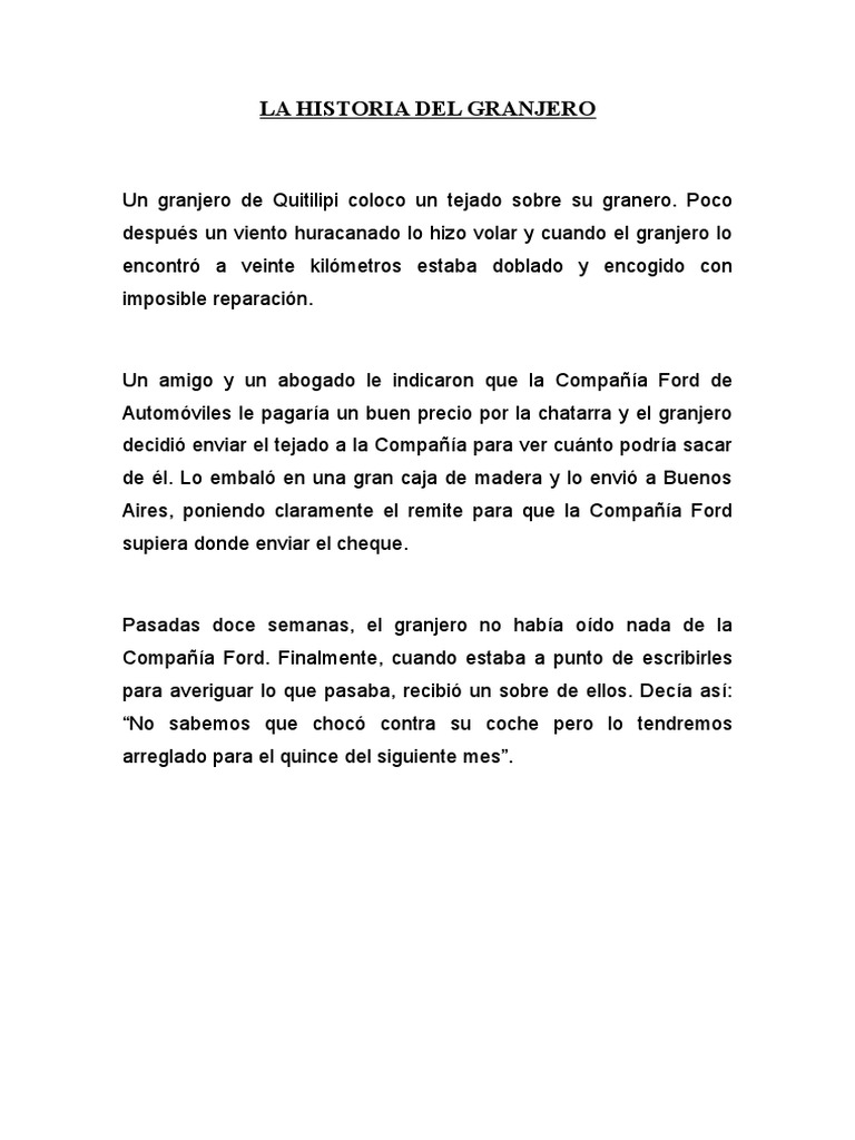 La Historia Del Granjero | PDF