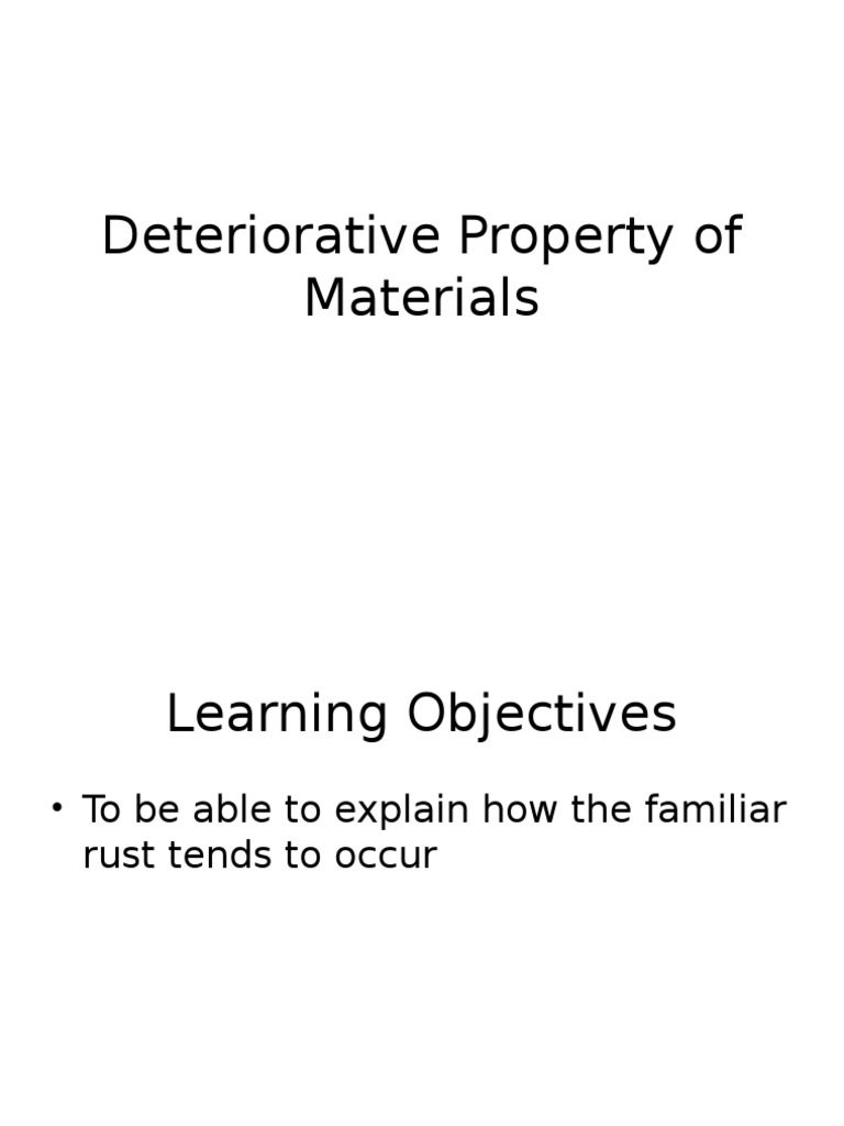 Deteriorative Properties of Materials | PDF