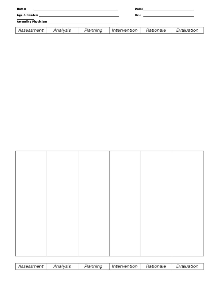 Assessment Analysis Planning Intervention Rationale Evaluation | PDF