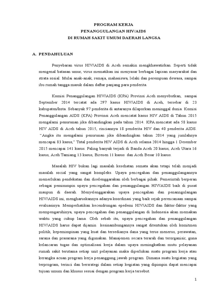 Program Kerja Tim Hiv Aids 2016 NKJJJHKJ | PDF