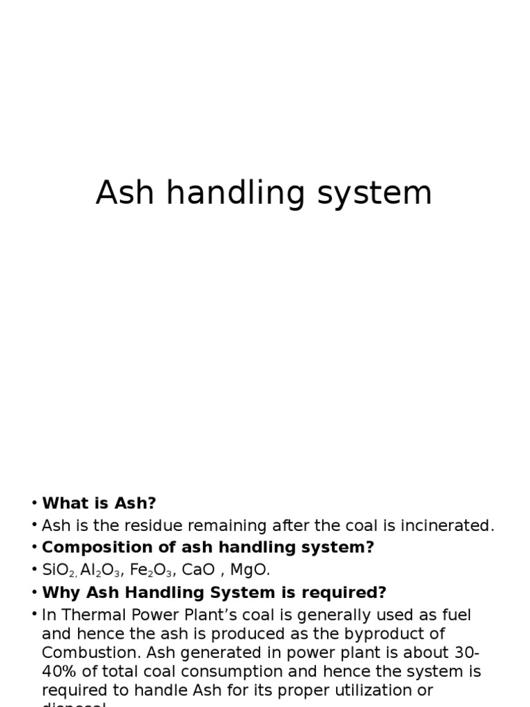 Ash Handling System | PDF | Coal | Energy Conversion
