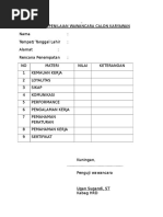 Form Penilaian Hasil Interview | PDF