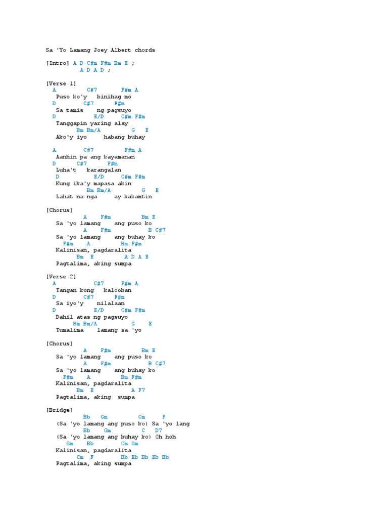 Sayo Lamang Chords | PDF