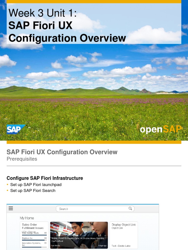 openSAP Fiori1 Week 03 SAP Fiori UX Configuration PDF | PDF