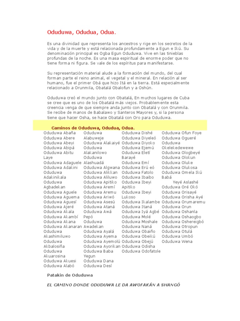 Oddua | PDF | Religión y creencia