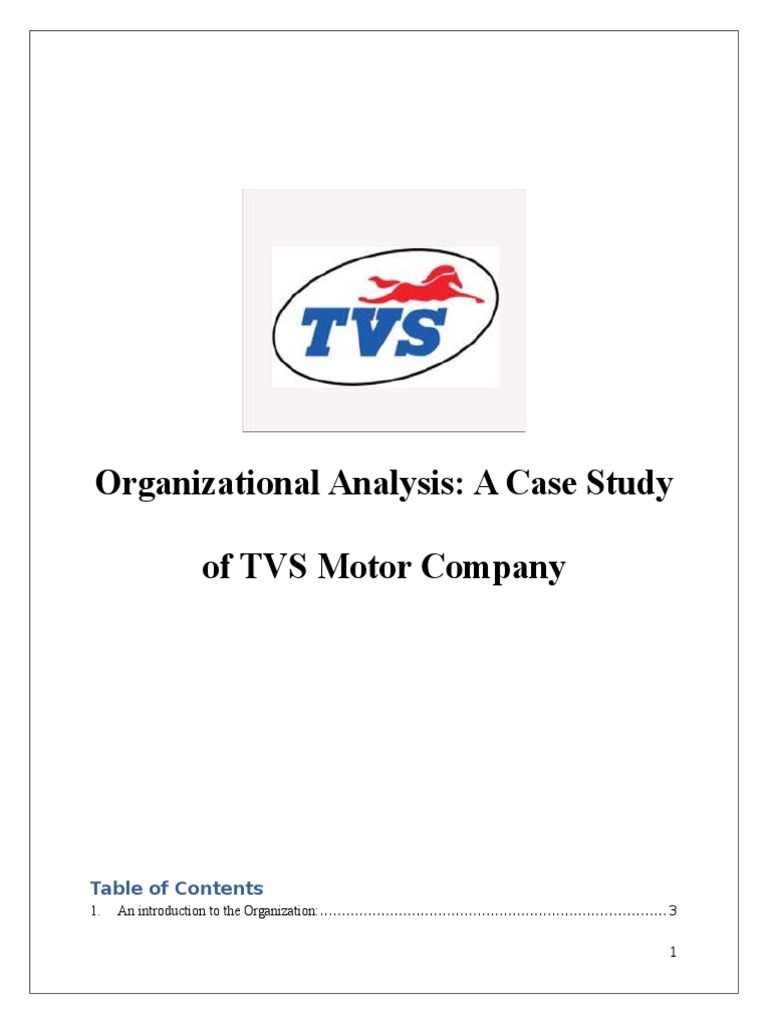 TVS Motor - Organizational Analysis - 125279892 | PDF | Automotive Equipment | Business