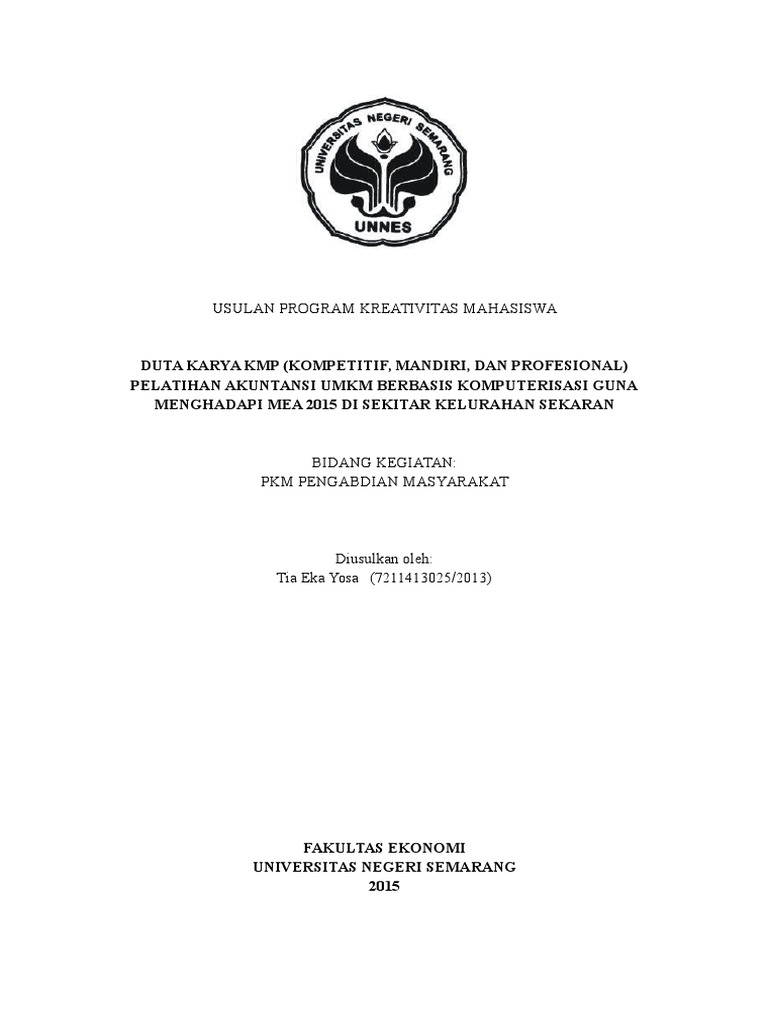 Contoh Proposal PKM | PDF