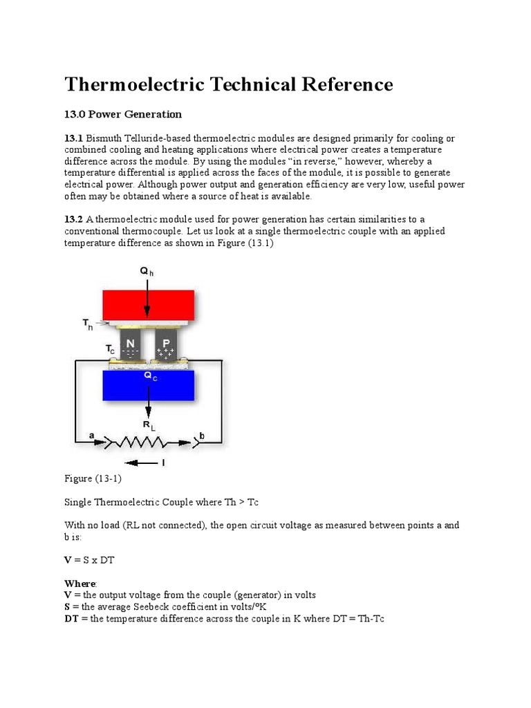 Power Calculation of TEG Device | PDF | Thermocouple | Electrical Resistance And Conductance