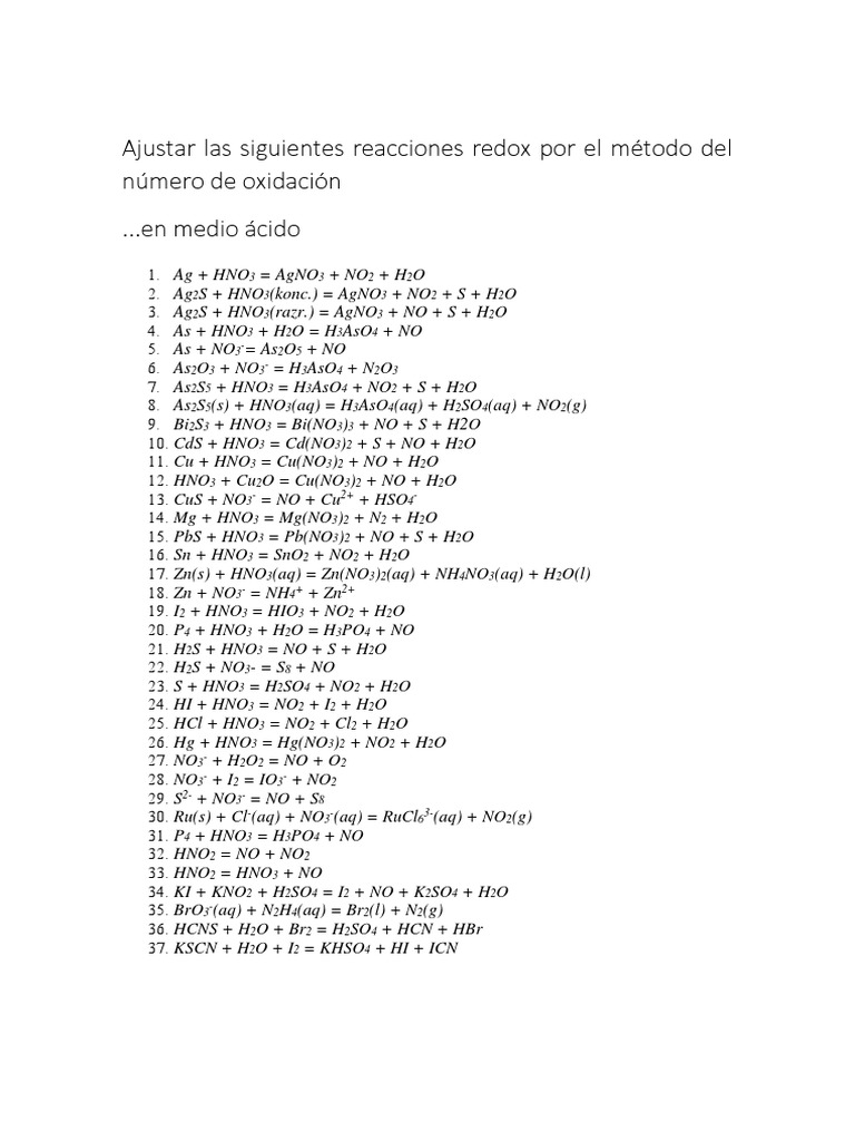 Reacciones Redox Pdf