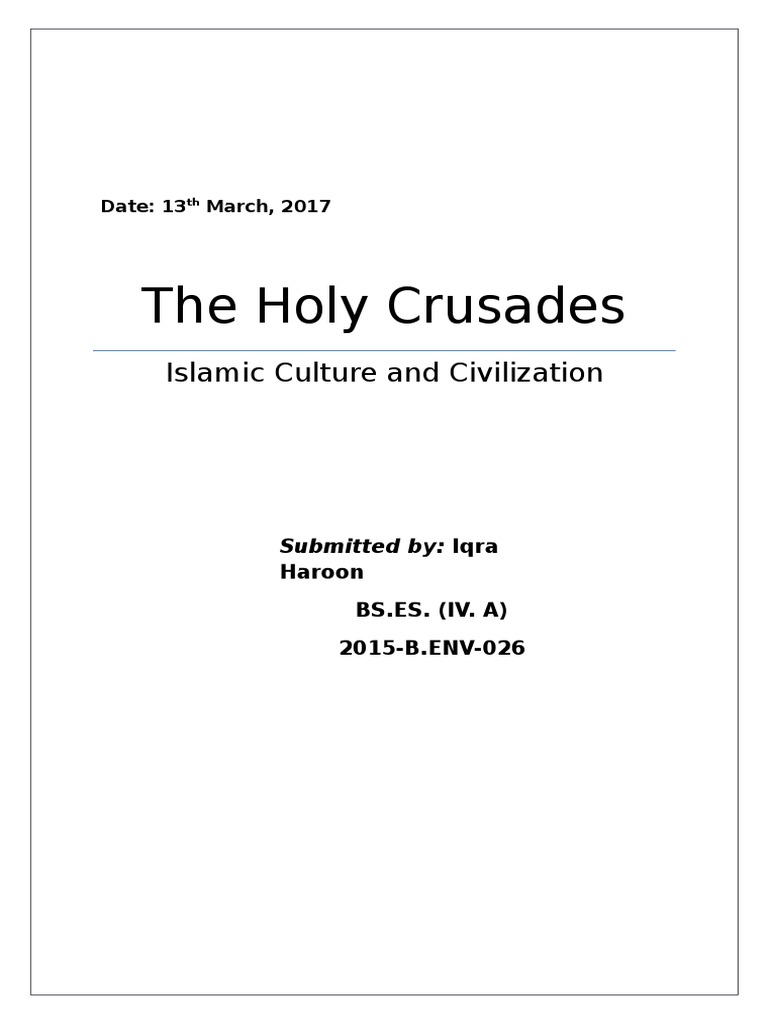 The Holy Crusades: Islamic Culture and Civilization | PDF | Crusades ...