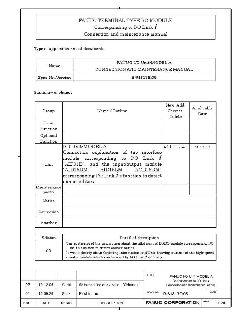 IO Unit-ModelA-Connection and Maintenance Manual | Power Supply | Input ...