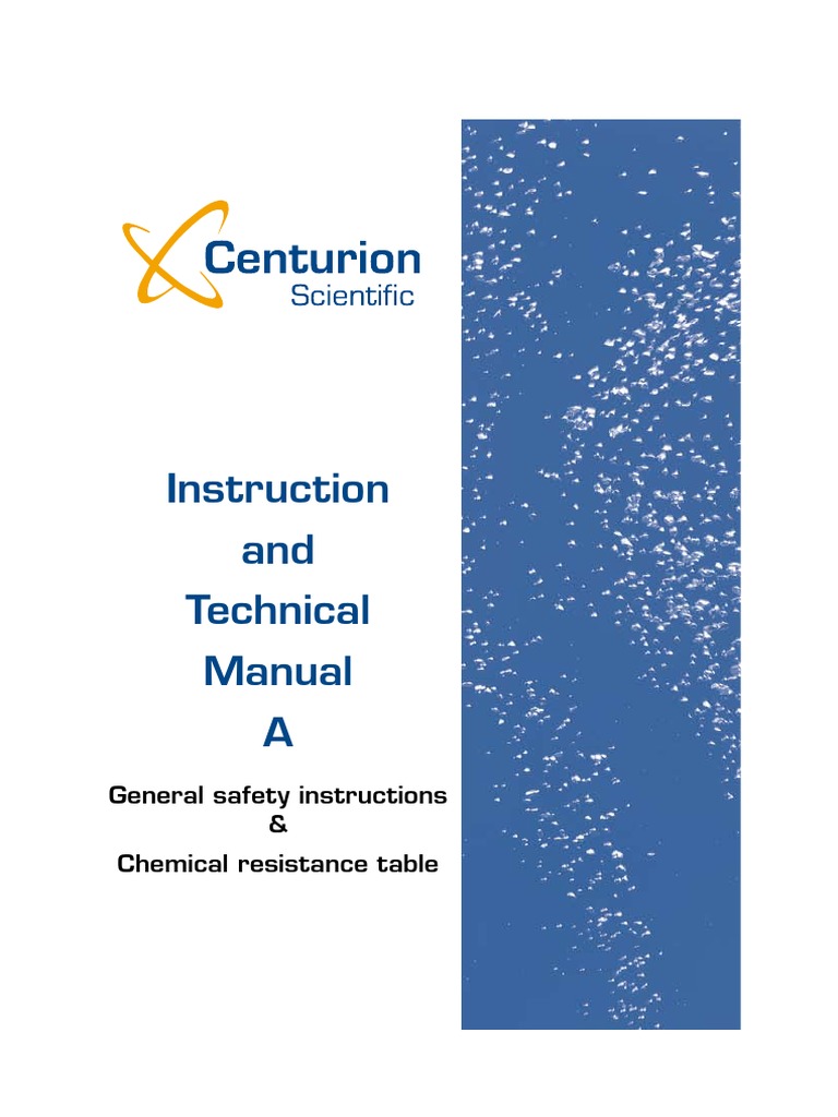 Centurion Tech Manual A | PDF | Centrifuge | Sulfur