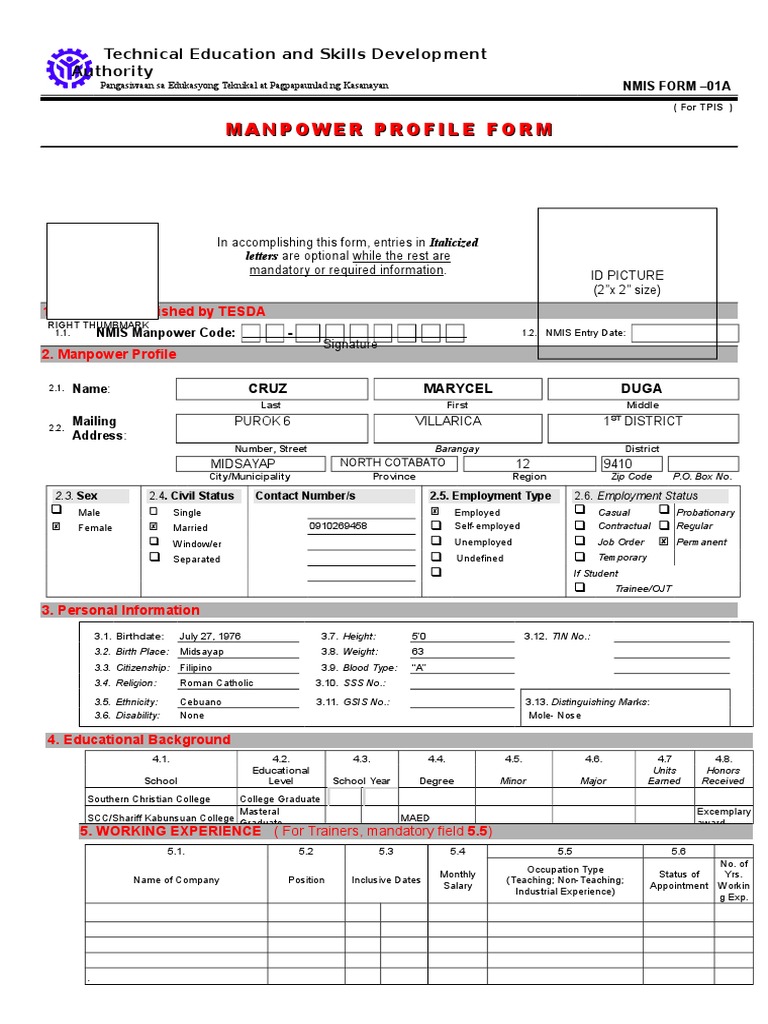 Manpower Profile Trainer | PDF