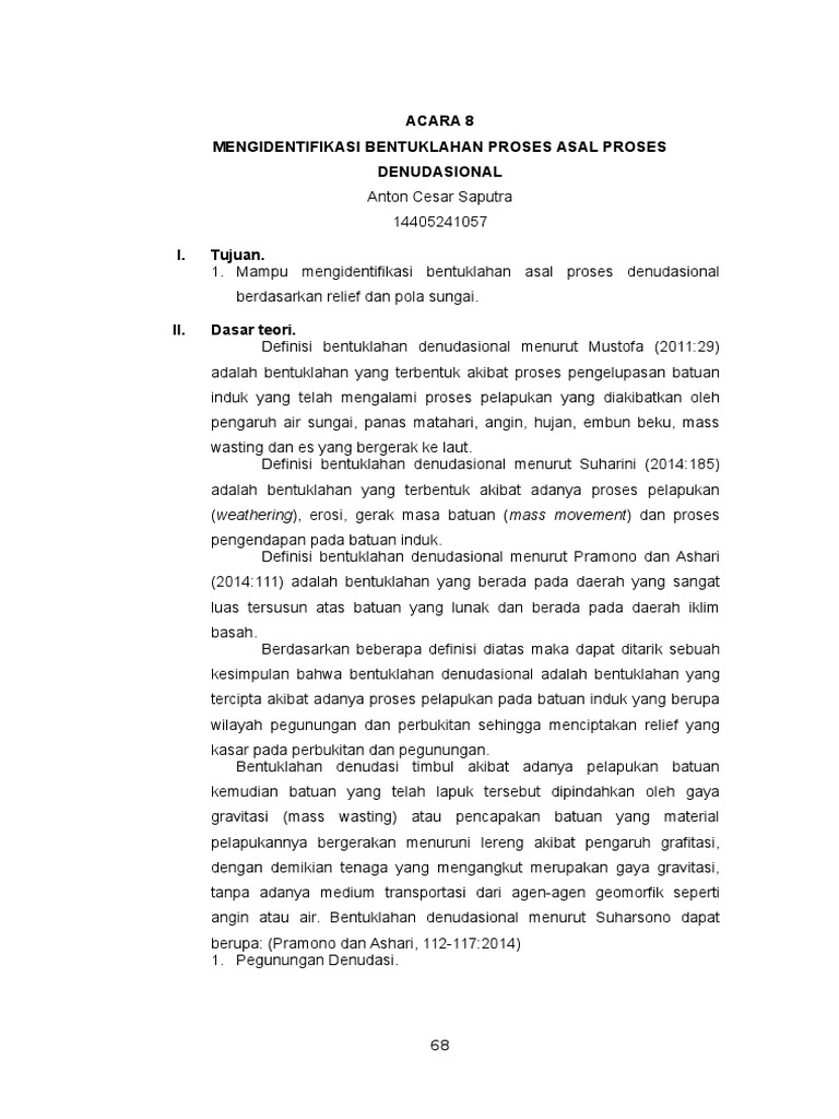 Identifikasi Bentuklahan Denudasional | PDF