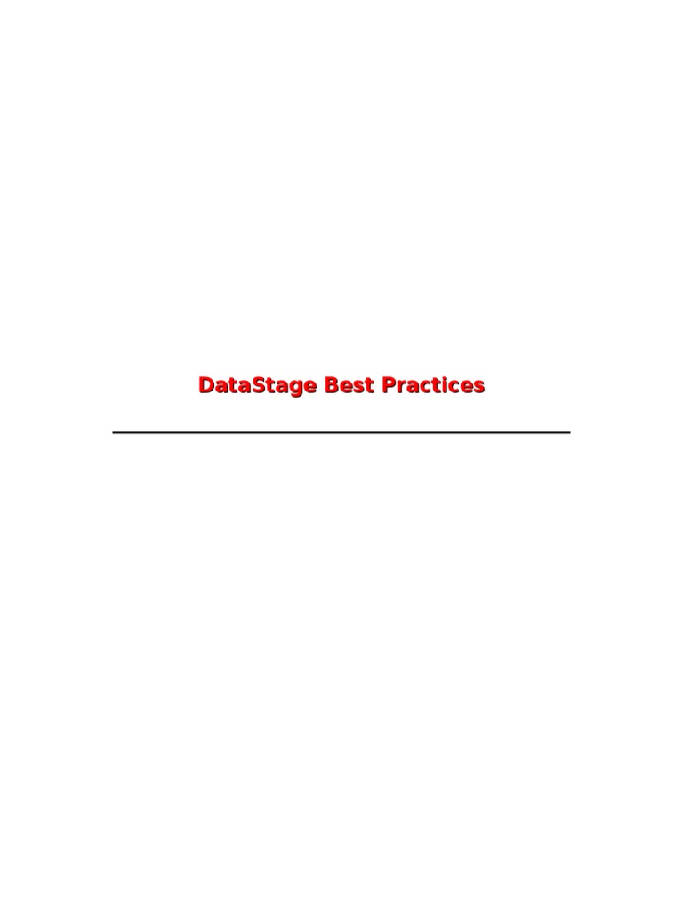 DataStage Best Practices | PDF | String (Computer Science) | Rounding