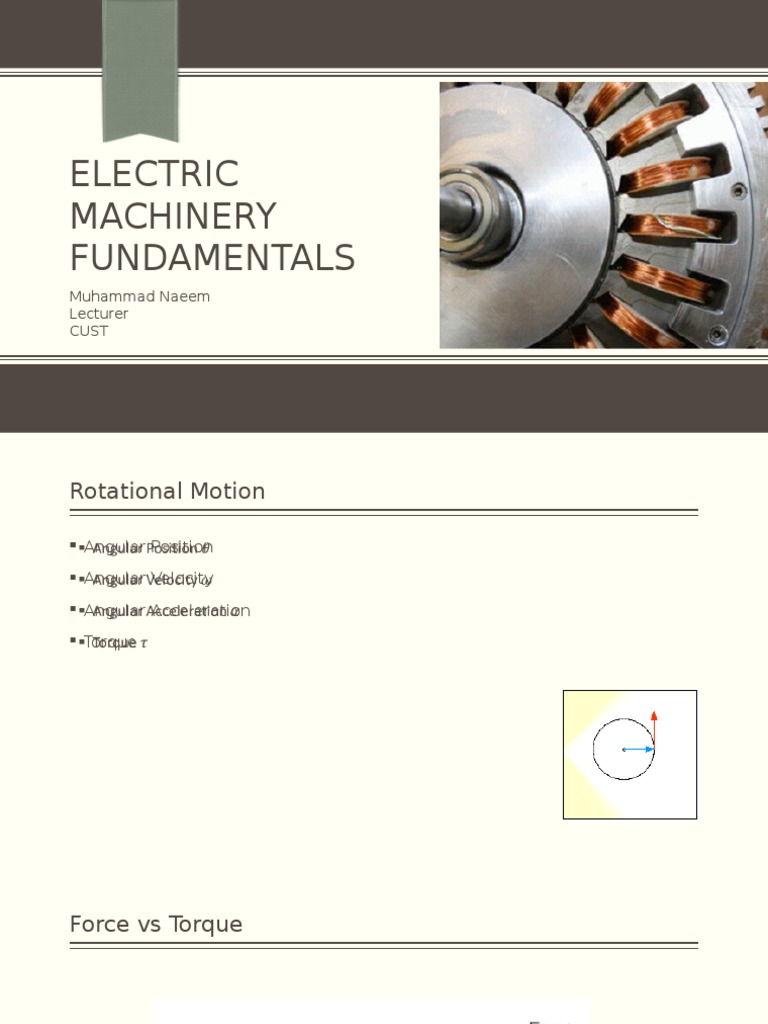 Electric Machinery Fundamentals: Muhammad Naeem Lecturer Cust | PDF
