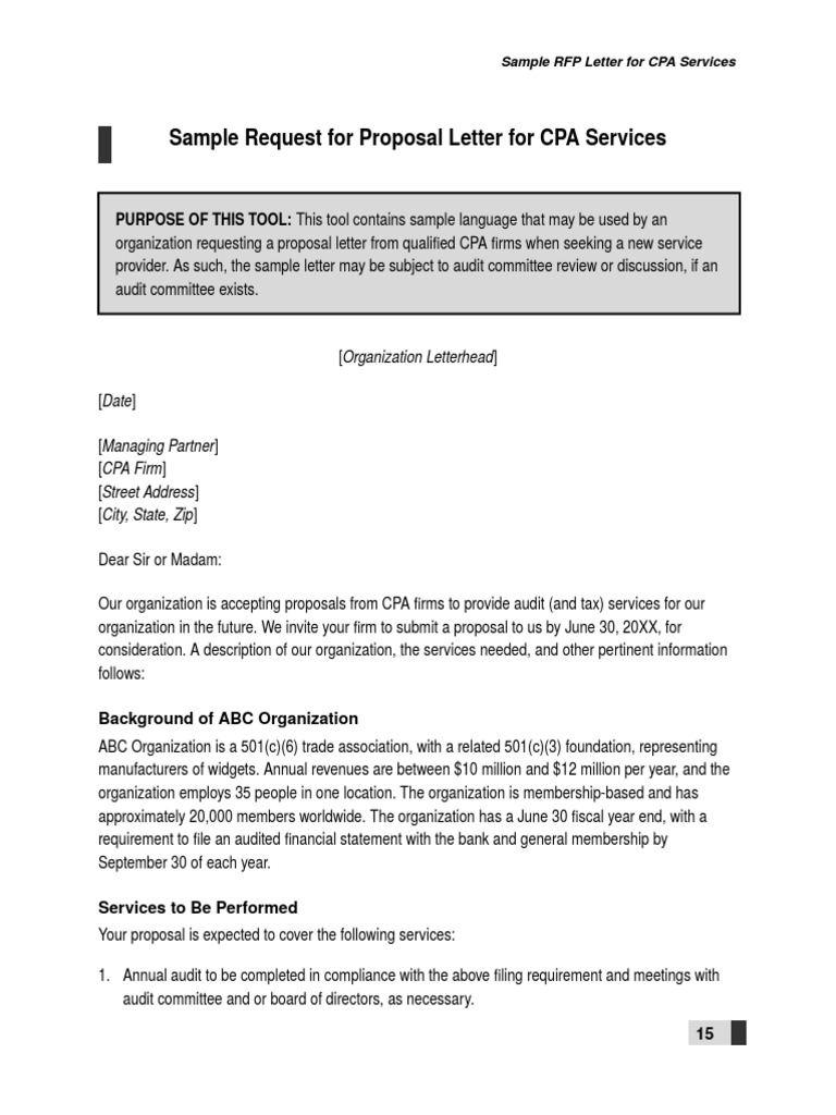 RFP for CPA Audit Services | PDF | Certified Public Accountant | Audit ...