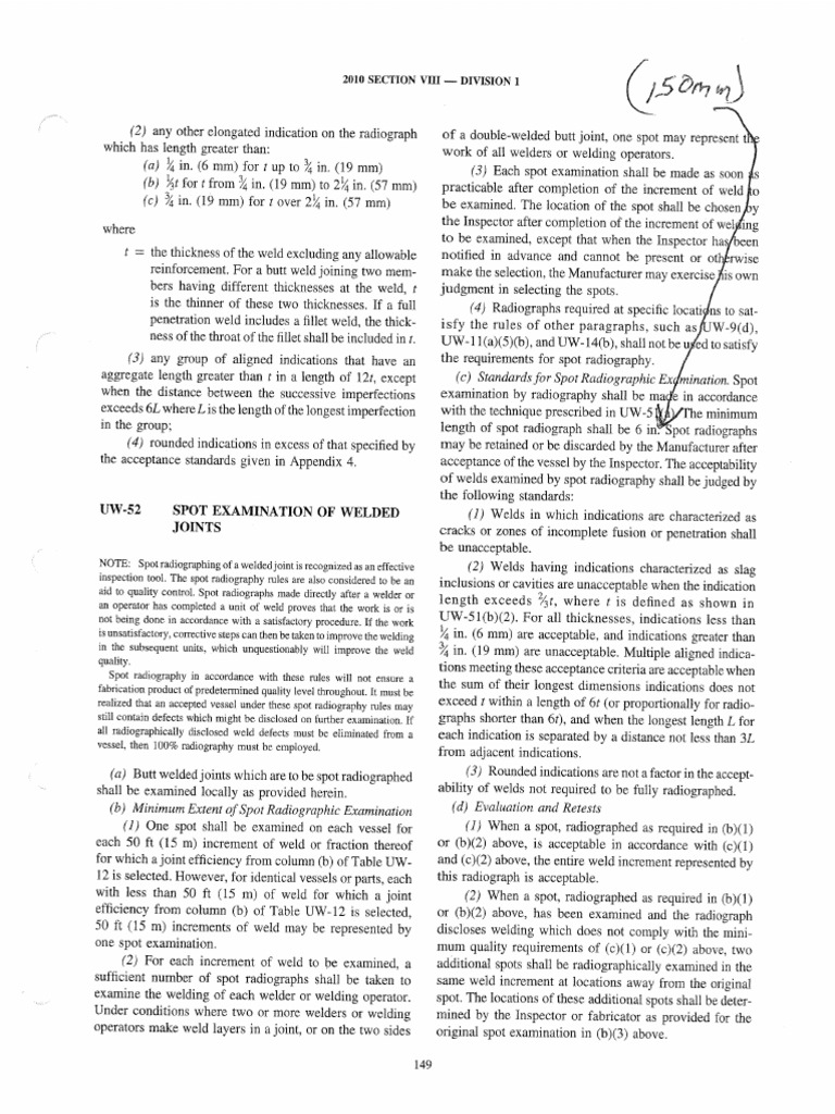 UW 52 - Radiography (RT) PDF | PDF