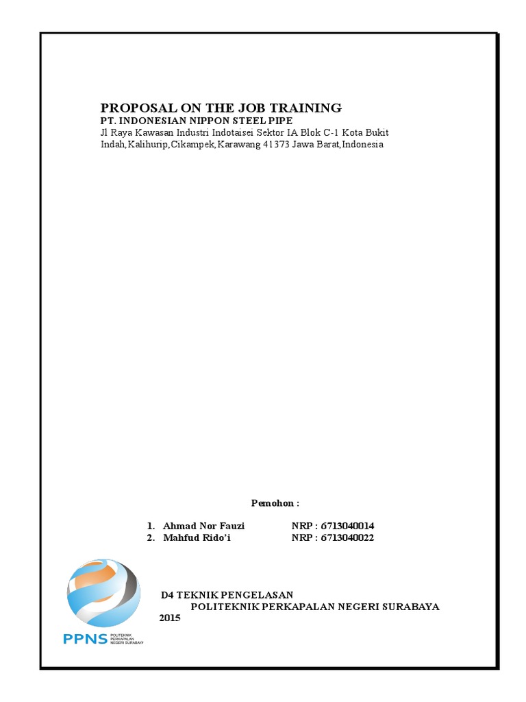 Proposal Ojt PT INP | PDF