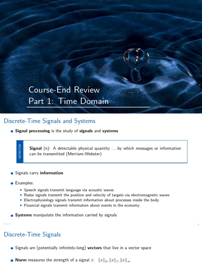 Course-End Review of Discrete-Time Signals and Systems | PDF ...
