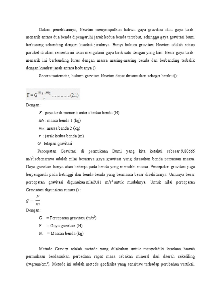 Dasar Teori Gravitasi | PDF