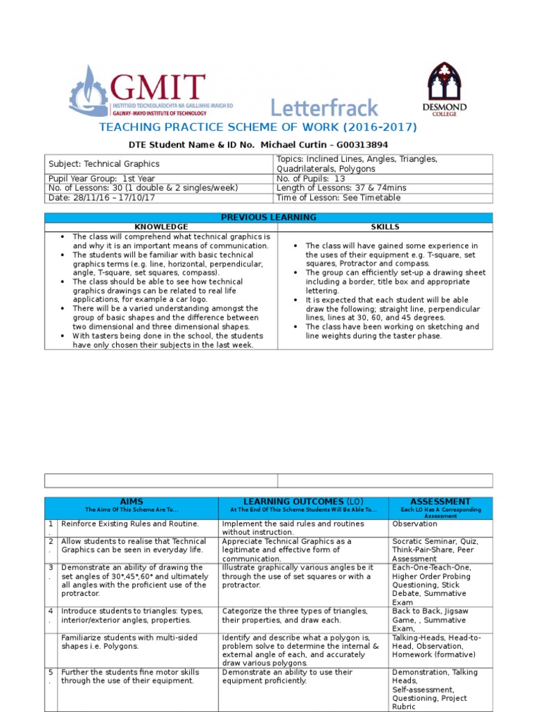 Technical Graphics CBA 1 Scheme Overview | PDF | Educational Assessment ...