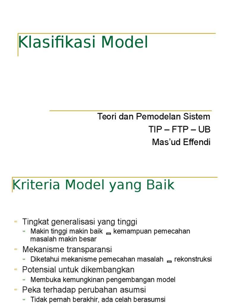 10 Klasifikasi Model | PDF