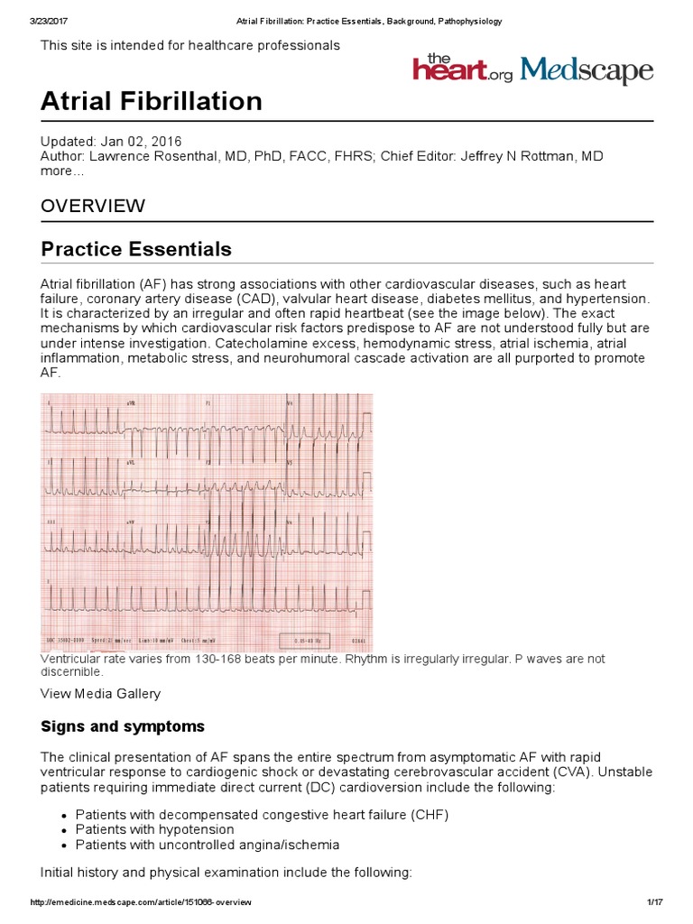 Atrial Fibrillation - Practice Essentials, Background, Pathophysiology ...