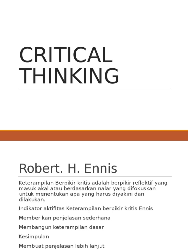 Critical Thinking | PDF